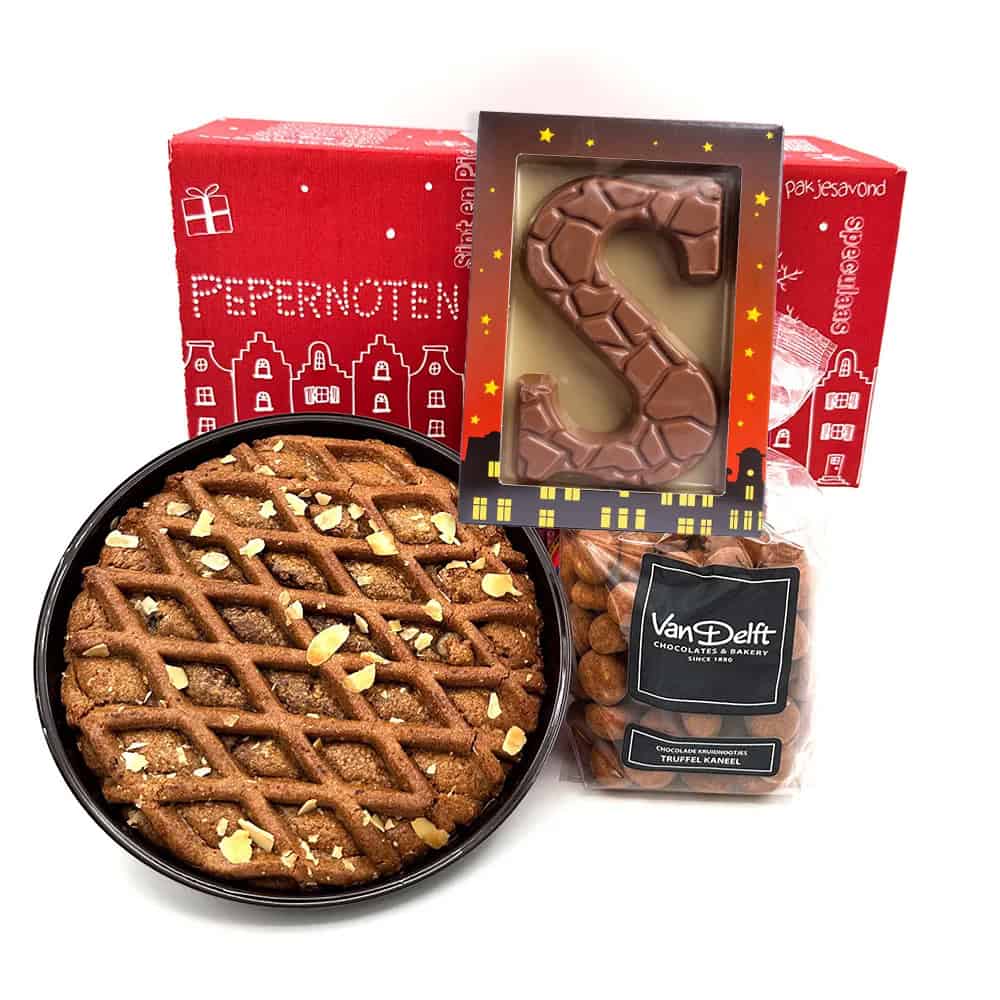 Geschenkdoos Speculaastaart 350 gram Van Delft kruidnootjes ...